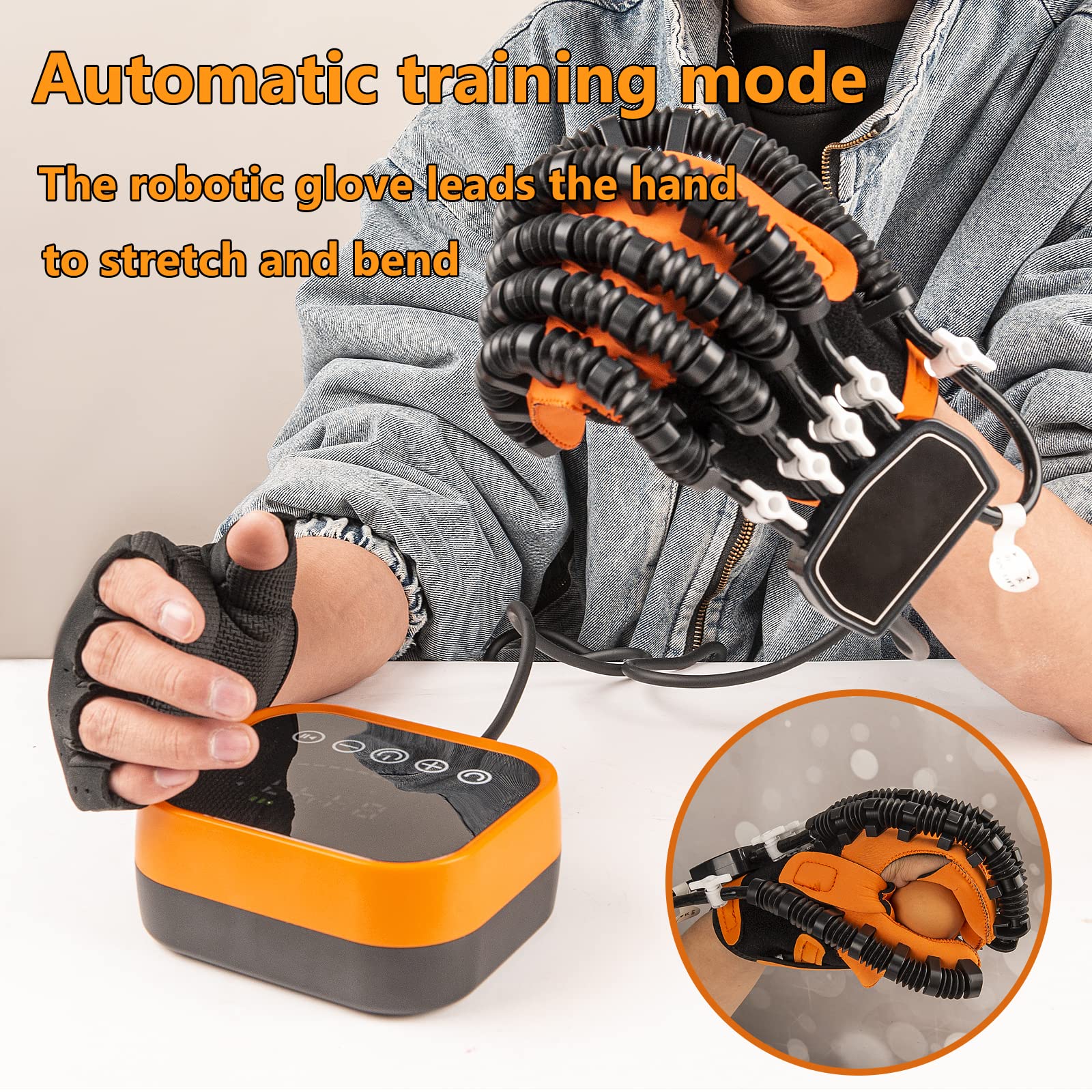 KCYXSMAX Rehabilitation Robot Gloves Flexion & Finger Exerciser Gloves Hand Strengthener Physical Therapy Equipment for Stroke Hemiplegia Hand Dysfunction Patient 9 Intensity Gears 3 Training Modes