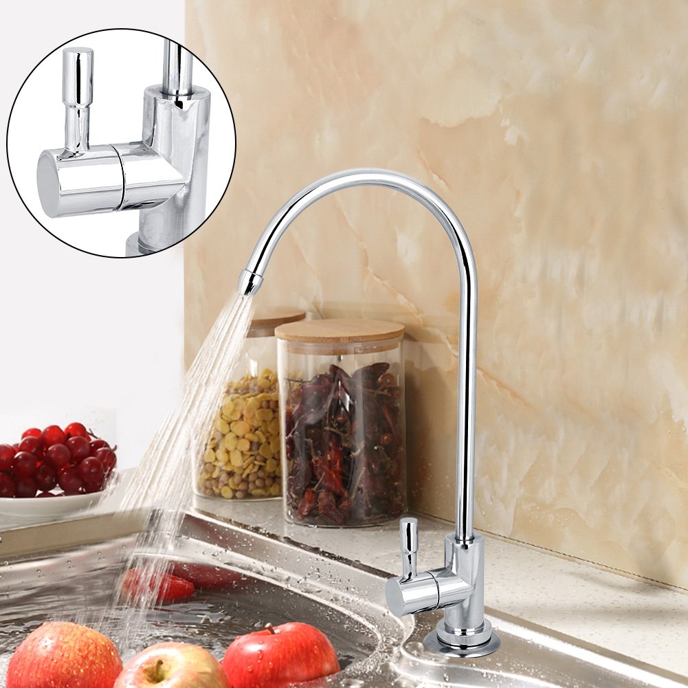 idalinya Water Faucet Basin Bathroom Tap 1/4'' Zinc Alloy Kitchen Faucet Tap Chrome Reverse Osmosis Ro Drinking Water Filter