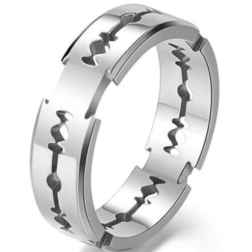 Jude Jewelers 8mm Stainless Steel Classical Simple Plain Wedding Cocktail Party Biker Band Ring (Silver, 11)