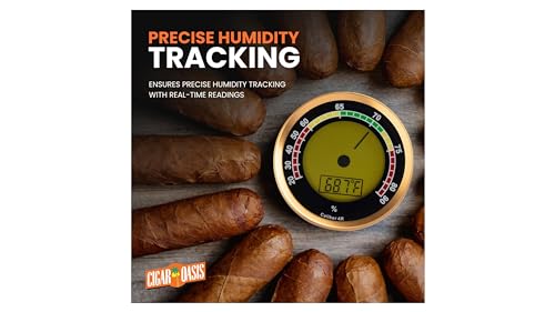 Oasis Digital/Analog Look Hygrometer and Humidity Sensor - High Precision Temperature and Humidity Monitor with Reliable Accuracy, Ideal for Care and Maintenance of Various Storage Environments