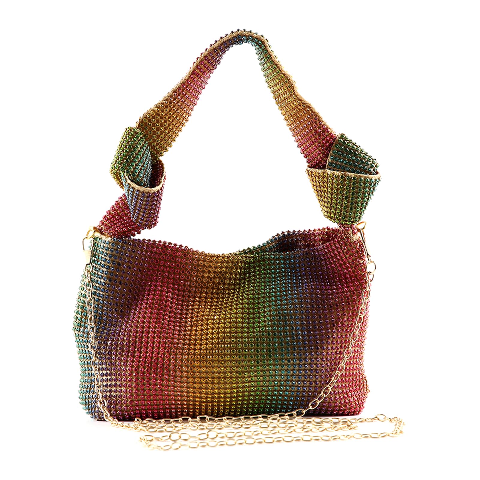 Rhinestone Purses For Women, 13 X 6 Inch Crystal Hobo Bag For Women Chic Evening Handbag Shiny Purse, Evening Clutch Bag,Green