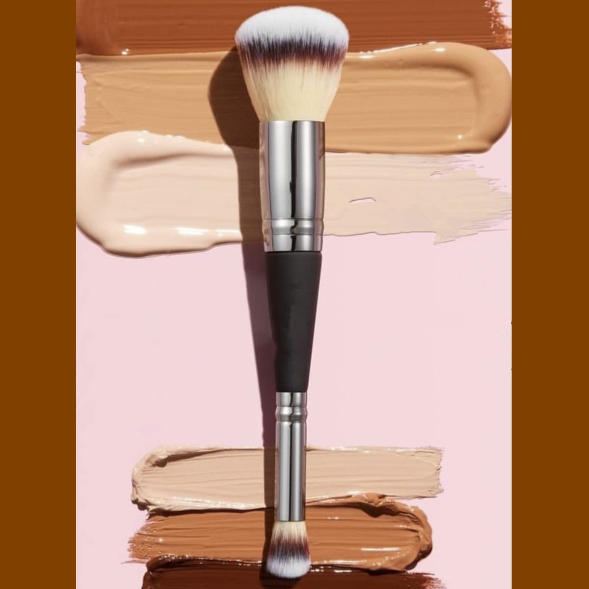 Party Queen Foundation Makeup Brush for Liquid Flawless Full Coverage Blending Buffing Complexion Base Corrector Powder Contour Pro Make Up Tools with Soft Short Densely Bristles