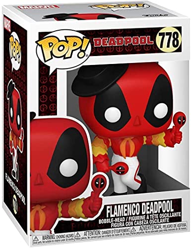 POP Marvel: Deadpool 30th - Flamenco Deadpool Funko Vinyl Figure (Bundled with Compatible Box Protector Case), Multicolor, 3.75 inches