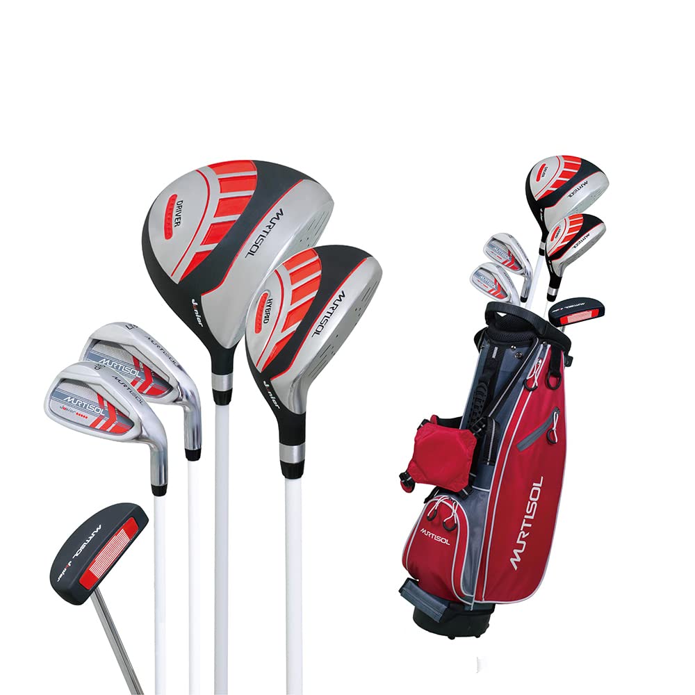 Lightweight Junior Golf Clubs,Golf Club Set for Children Kids,5pc,8-10 Age,11-13 Age Groups Boys & Girls,Right Hand (Ages 8-10 Red 5PC)