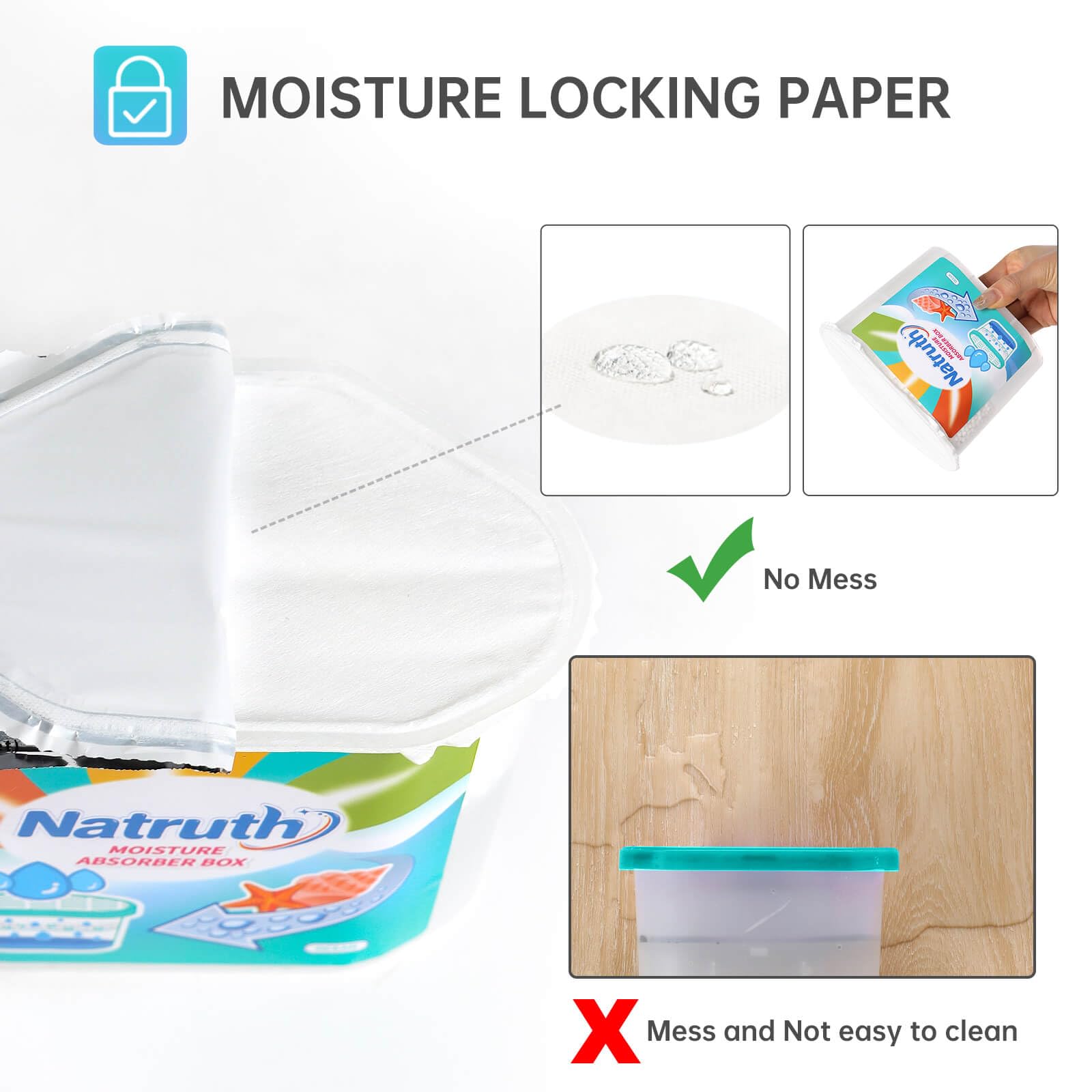 NATRUTH Ocean Breeze Moisture Absorber(6 Pack)12.5 Oz,Humidity Absorber Attracts Extra Moisture from Your Bathroom, Closet, Kitchen & Study, Dehumidifier for Closet