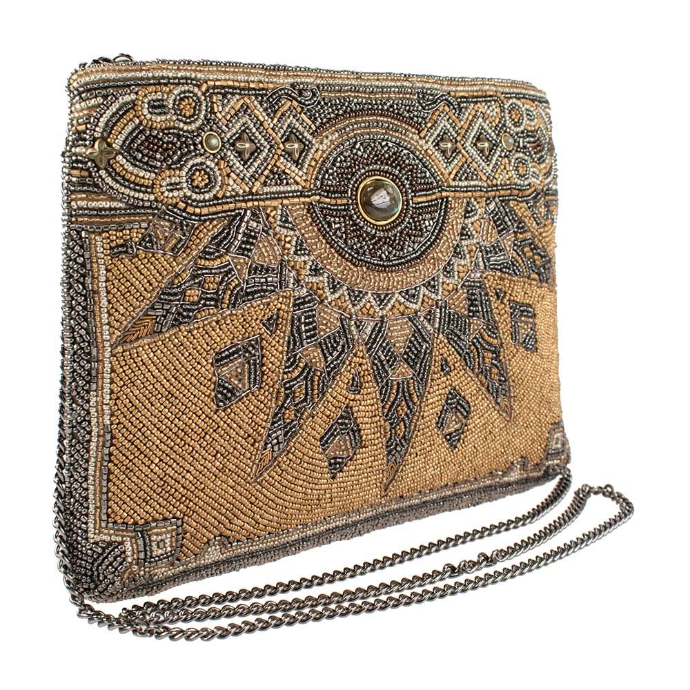 Mary Frances Divine Power Beaded Crossbody Handbag, Gold