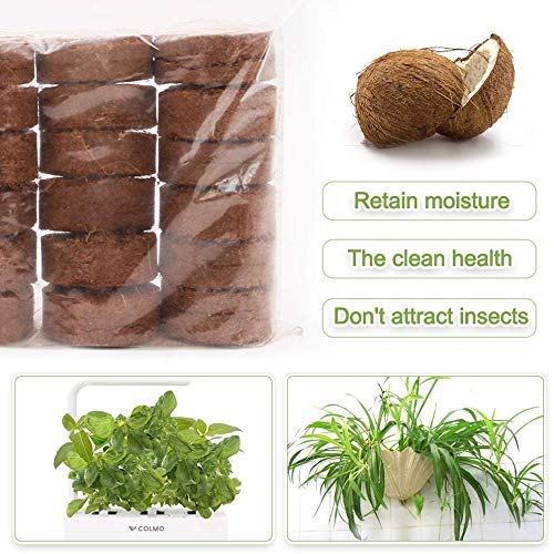 Indoor Potting Soil,Plant Soil - Compressed Coir Fiber Growing Media Organic Indoor Potting Soil for Plants 1.6 inch 24 Count