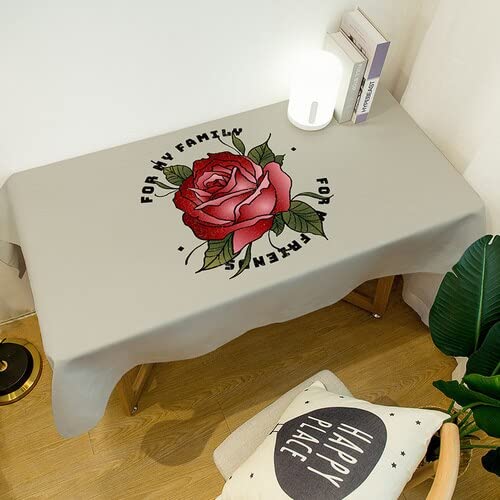 NUER Creative European and American Rose Flower Waterproof/oilproof Tablecloth Student Dormitory Wedding Decoration Mantel Mesa A2 140x210cm