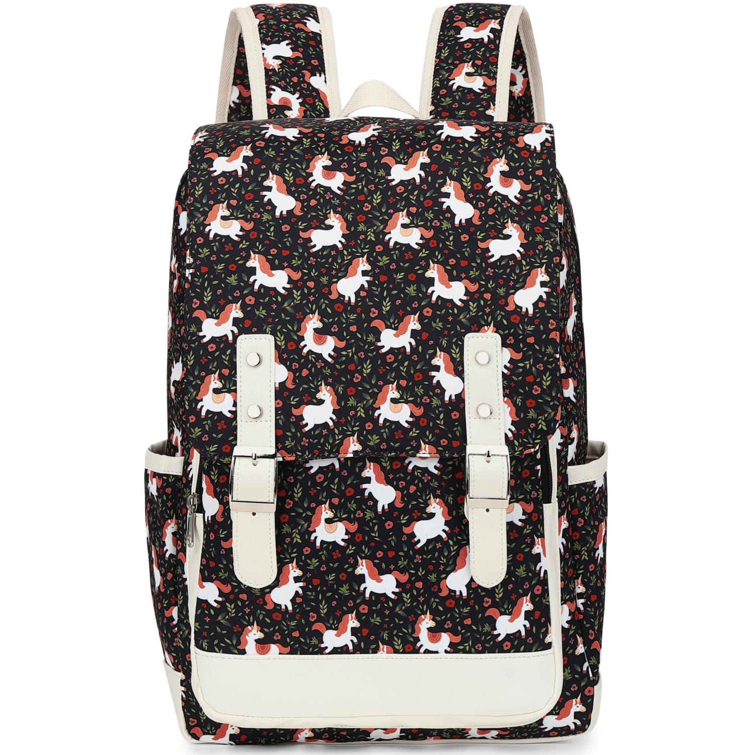 Leaper Cute Unicorn School Backpack for Kids Girls Laptop Daypack Shoulder Bag Satchel Black