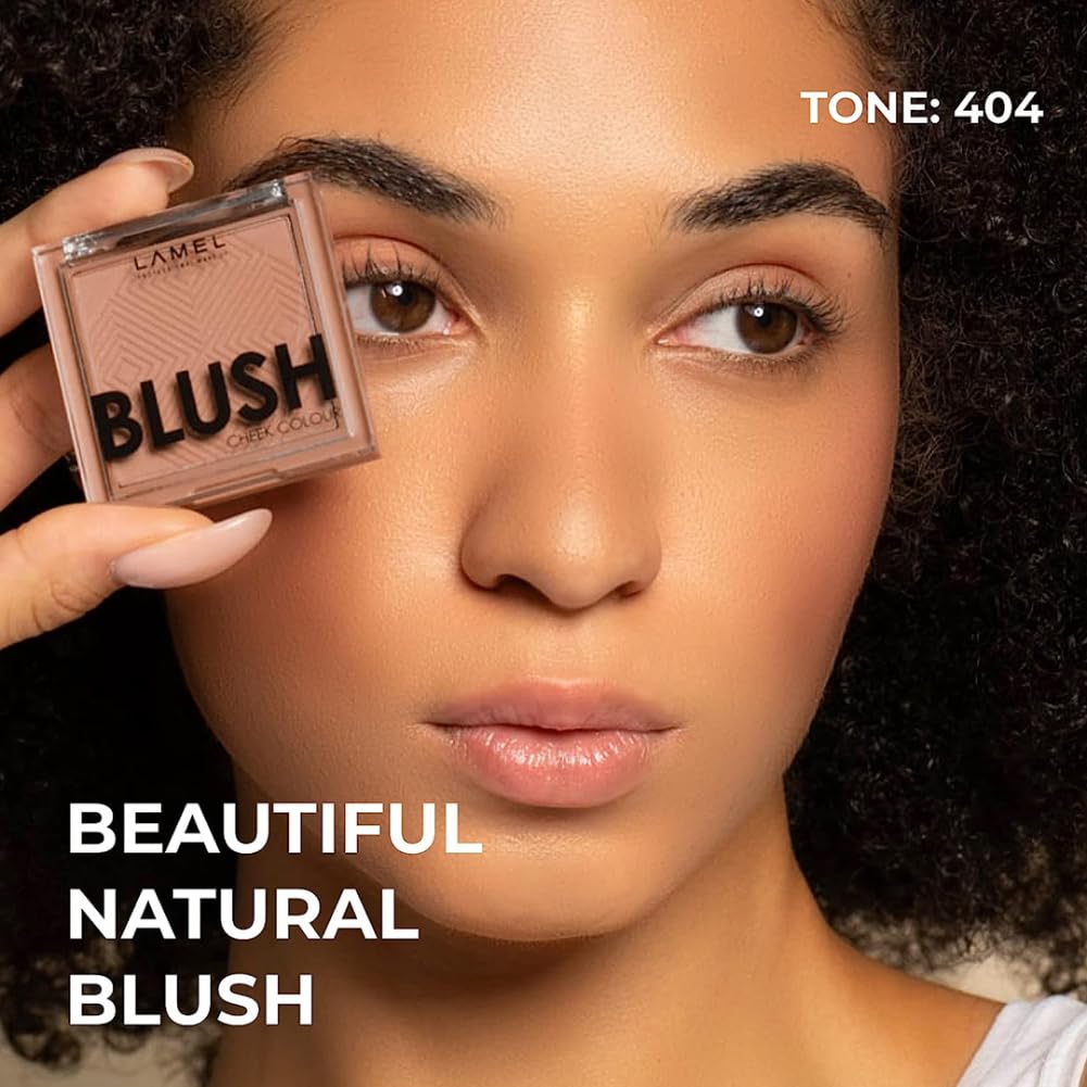 Lamel Blush Cheek Taupe Color Mini - Natural, Lightweight, Smooth, Blendable Powder - Enhances & Defines Shapes & Features - Shading & Contouring - 4 Universal Shades - β 404 (Taupe) - 3.8g / 0.13 oz
