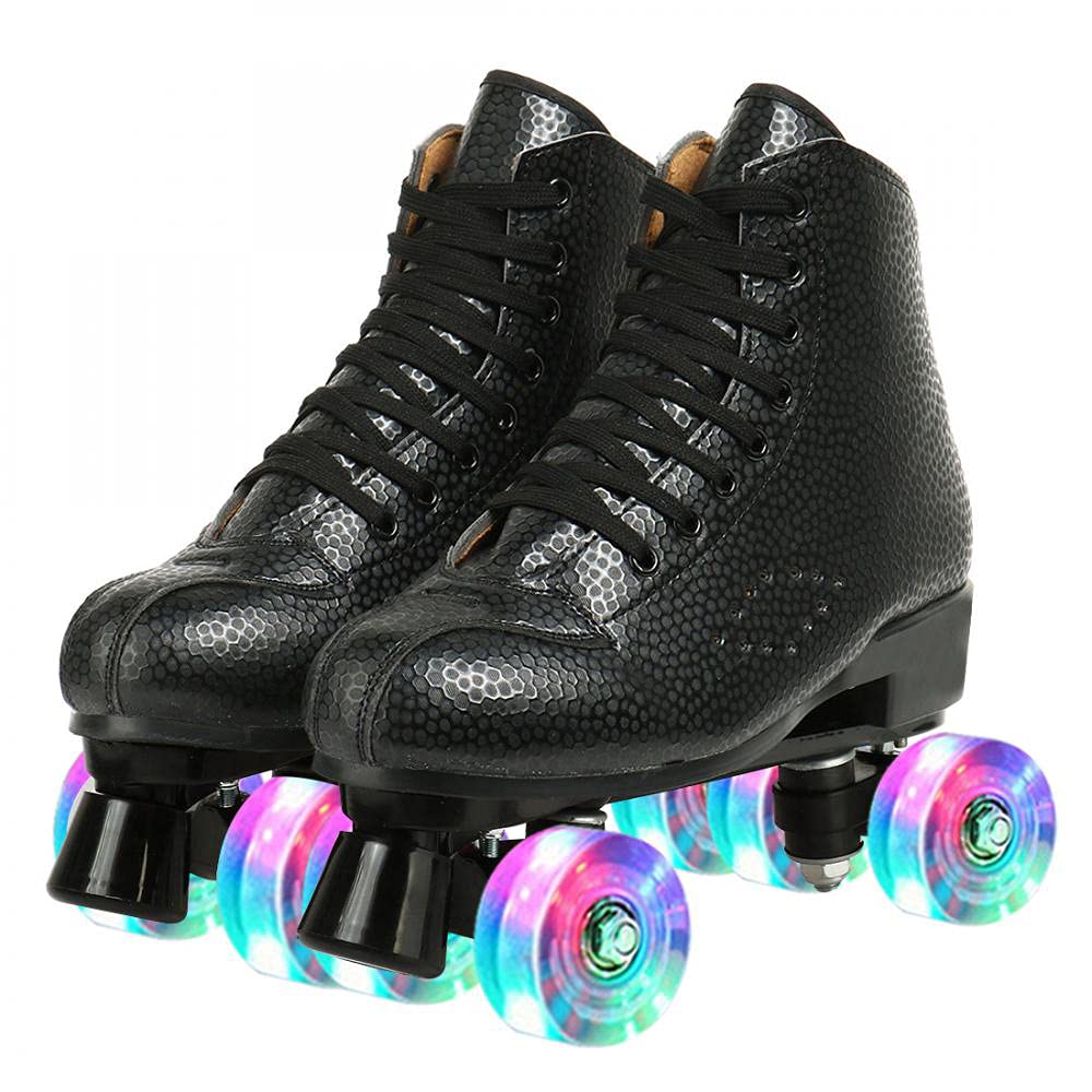jessie Roller Skates for Women, PU Leather Double Row Roller Skates, Classic Roller Skates with Shoes Bags