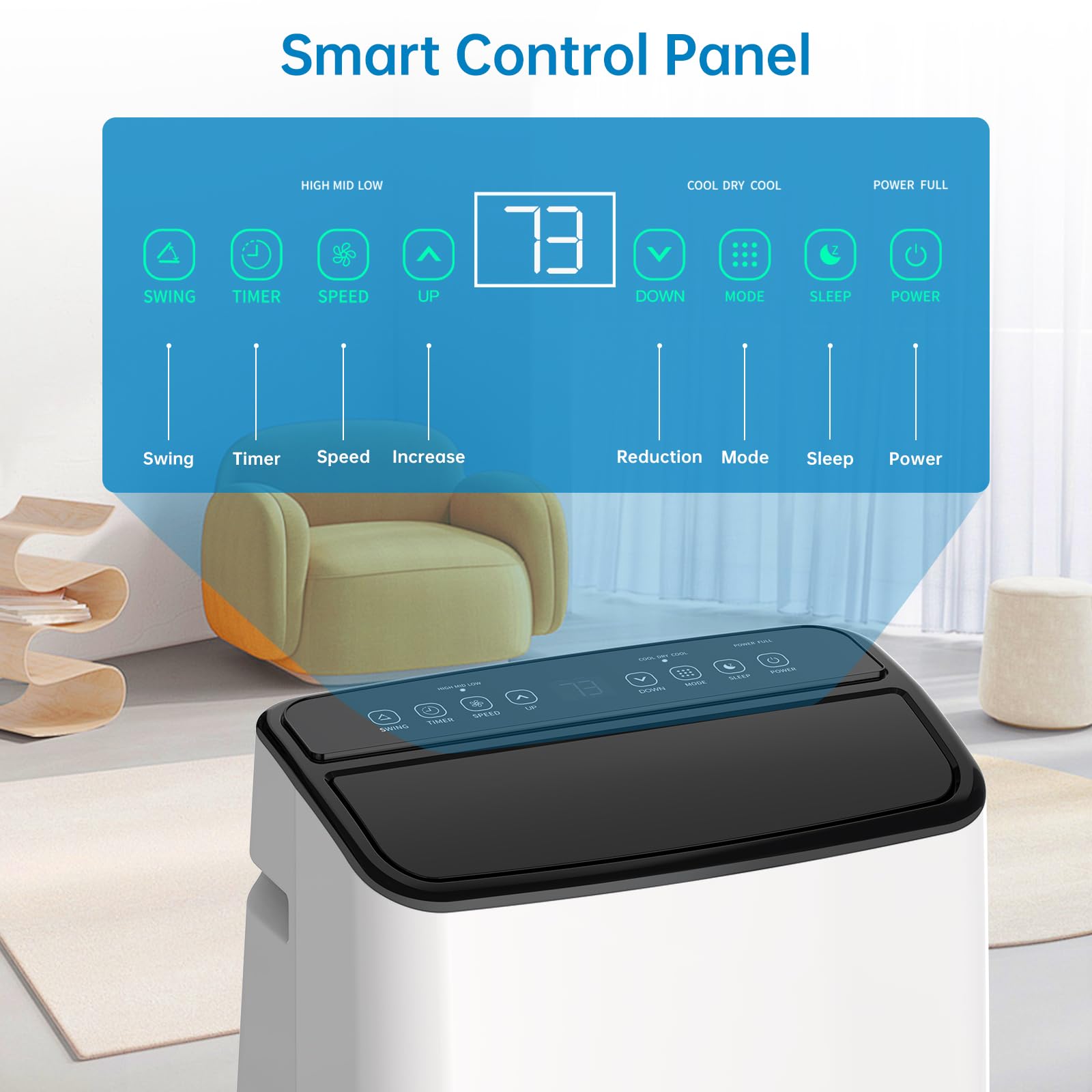 Portable Air Conditioners,14000 BTUs Portable AC Small Personal Air Cooler,Quiet Mini Fast Cooling Cools Up to 700 Sq.Ft 3-IN-1 AC Unit with Remote Control& Installation