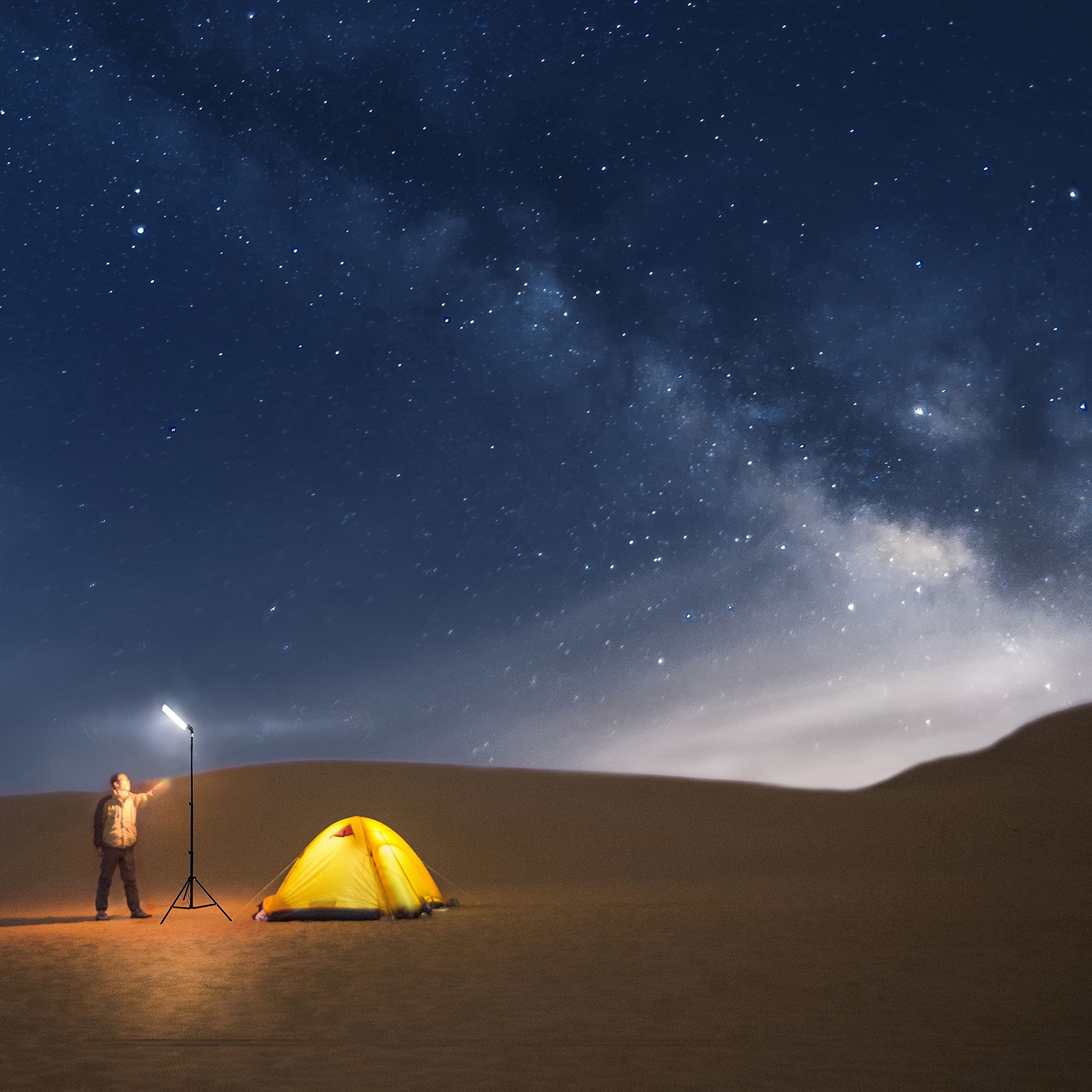 JUFENGRKS Led Camping Lights with Stand 9960Lm Super Bright Portable Telescopic Pole DC12V Camp Lighting Remote Control Accessories Dimmable Tripod Work Light Outdoor Flood Lamp Rod Supplies