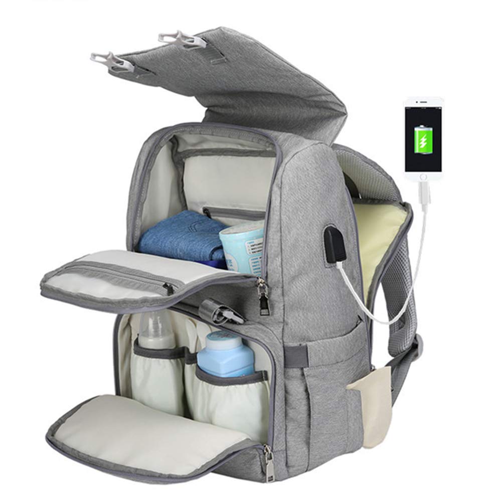 JHhomezeit Diaper Bag Backpack for Mom Dad, Large Baby Nappy Changing Bag w/Changing Pad…