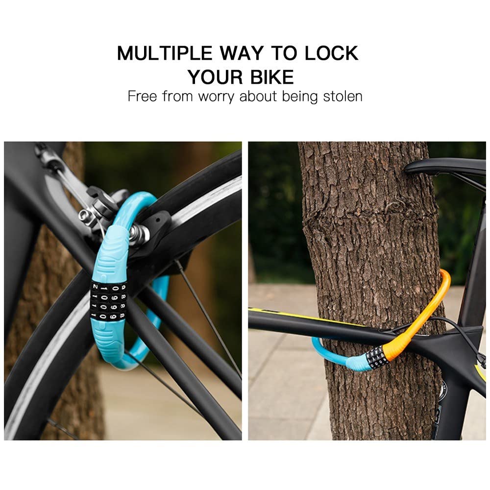 MengK Bike Portable Lock 4 Digit Cable Lock Pocket Size Bicycle Lock Security Lock Bike Anti-Theft Code Lock for Bike Electric Scooter