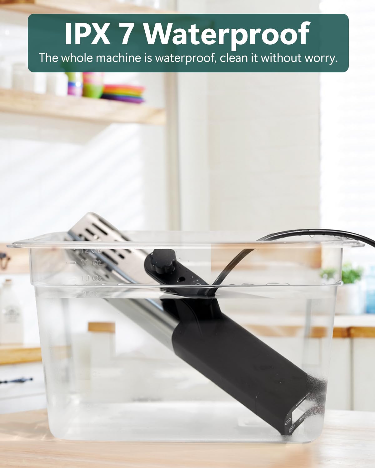 KURSINNA Sous Vide Machine, 1000W Sous Vide Cooker, 15dB Ultra-Quiet Immersion Circulator With Accurate Temperature Digital Timer, IPX7 Waterproof Precision Cooker