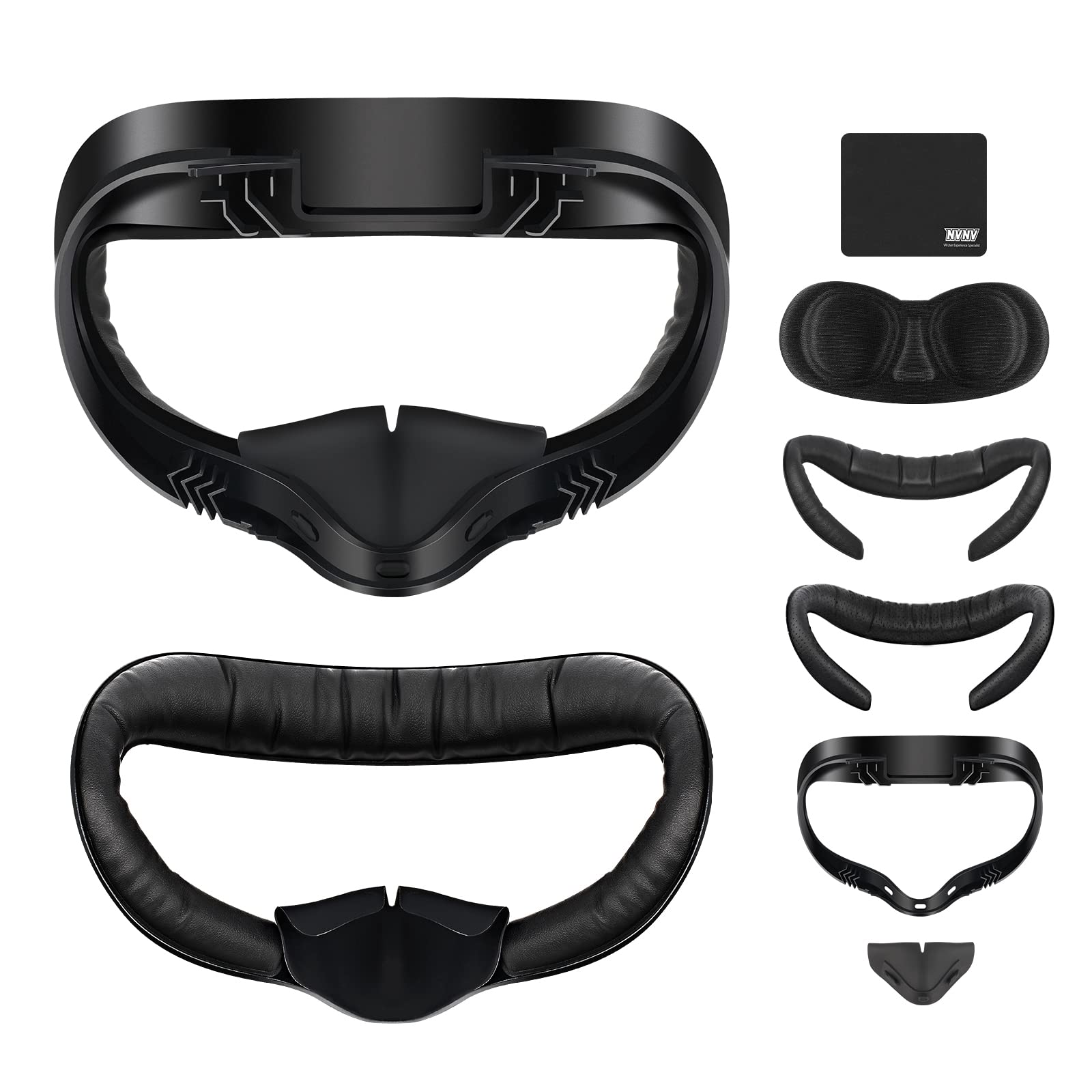 NVNV VR Face Cover Cushion for Oculus Quest 2 , Anti-fogging Facial Interface with Lens Protector , Nose Pad, Sweat-Proof Foam Cushion, VR Accessories Compatible with Meta Quest 2 Headset