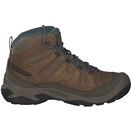 KEEN Women's Circadia Mid Height Comfortable Waterproof Hiking Boots, Toasted Coconut/North Atlantic, 12
