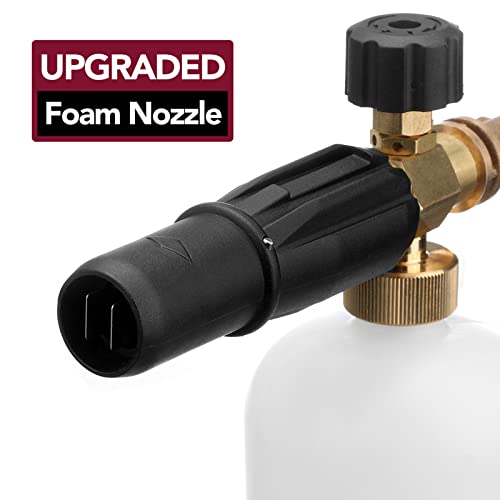 MATCEE Foam Cannon for Sun Joe SPX Series Pressure Washer Adjustable Snow Foam Lance Power Washer Gun Jet Wash Brass Quick Connector Foam Blaster 0.22 Gallon Bottle