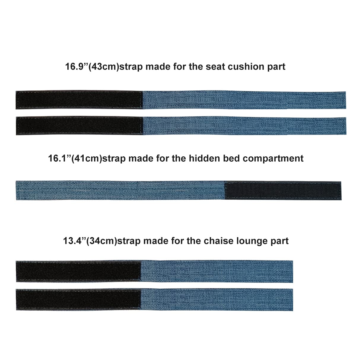 MASTERS OF COVERS Velcro Straps Sofa Cover Accessories Specialized for Friheten Sofa Bed Cover-Navy Blue