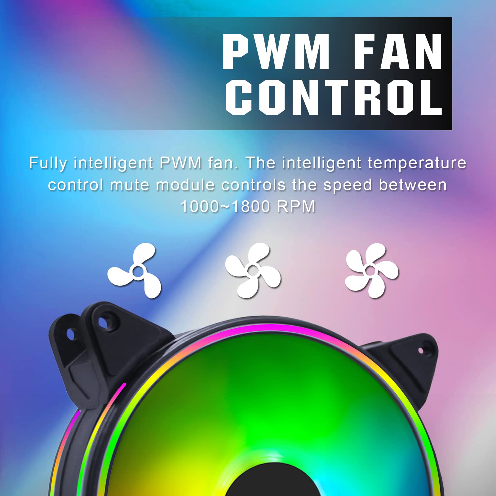 PCCOOLER 140mm Fan Dual Light Loop Series, Premium 140mm RGB PWM Fan, ARGB 3-Pin PC Fan - High Performance Silent Computer Cooling Fan with Hydraulic Bearing - 140mm Case Fan for PC Cases