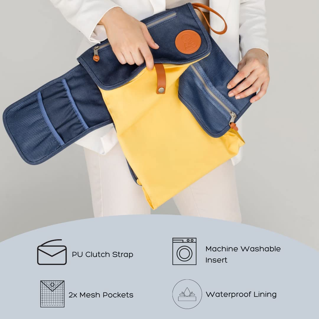 PETITEMONK Diaper Bag Tote, Large Capacity Baby Nappy Bag, Lightweight Spacious Multifunction Travel Baby Bag with Washable Changing Pad, Unisex Design