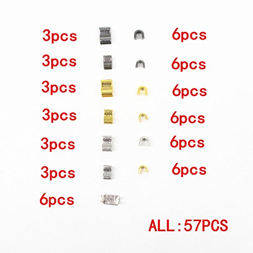 Meillia 55 Pieces #3 and #5 Zipper Bottom Stops and Top Stops Zipper Stops in Gold, Silver and Gunmetal