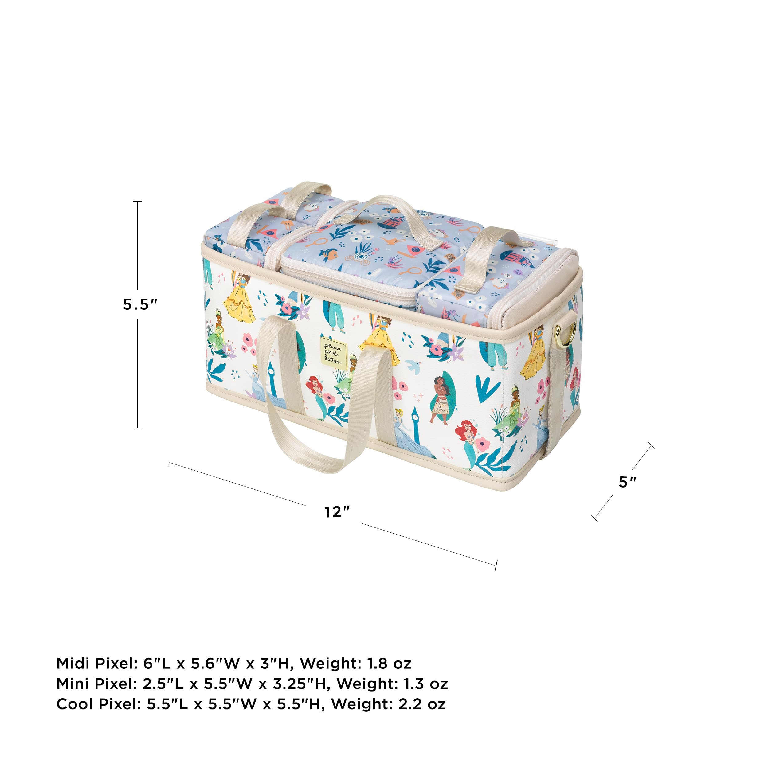 Petunia Pickle Bottom Inter-Mix Deluxe Kit | Baby Diaper Caddy Organizer | Keep Everything Organized in Diaper Bag, Stroller, or Nursery - Moon Leopard