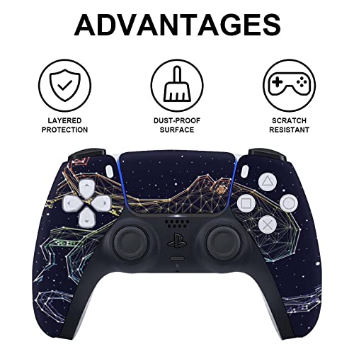 Octopus Constellation Full Protective Skin Cover Design Wrap Decal Sticker Compatible with PS5 Digital Edition Console and Controller