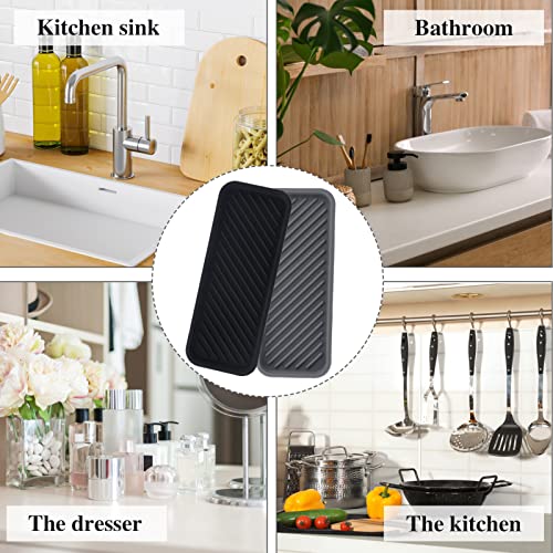 Kakalote Silicone Organizer Tray for Kitchen Sink,Silicone Sponge Holder Kitchen Sink Organizer Tray Dish Caddy Dispenser,Scrubber Spoon Holder