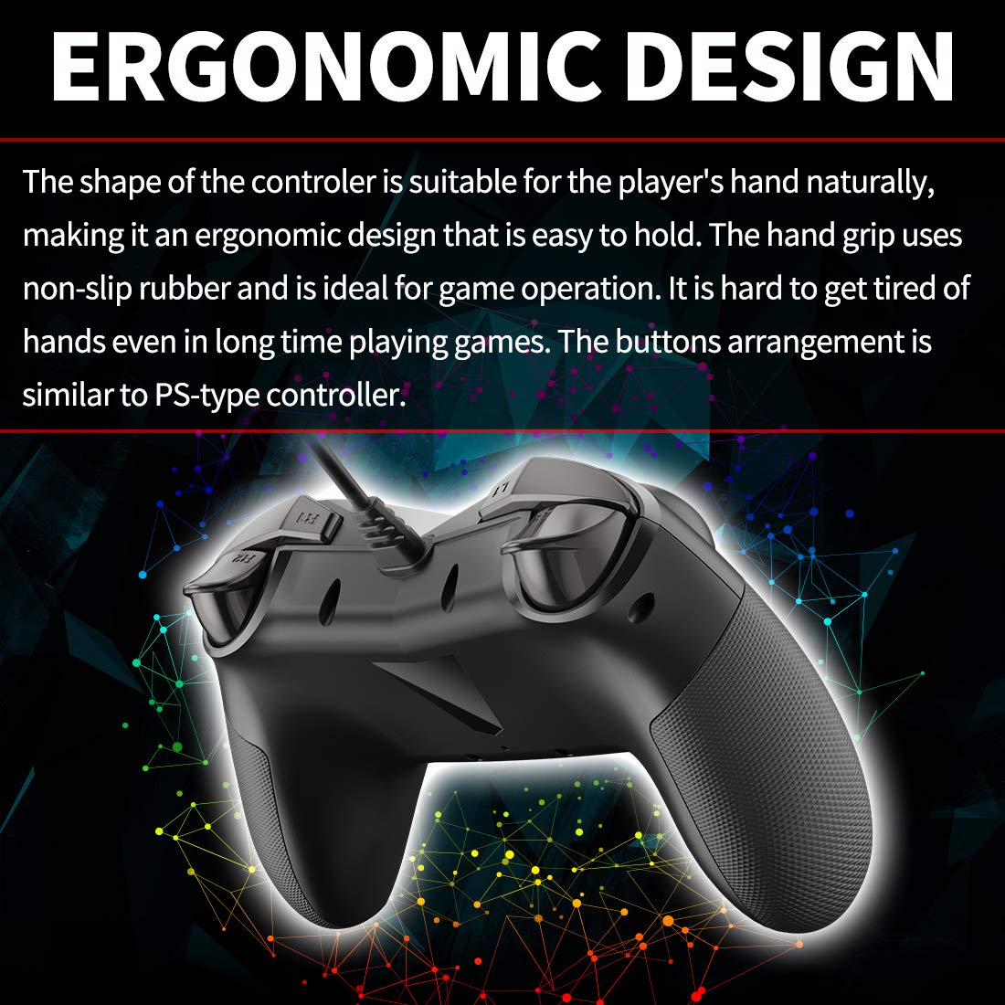 IFYOO PC Steam Game Controller, ONE Pro Wired USB Gaming Gamepad Joystick Compatible with Computer/Laptop(Windows 11/10/8/7/XP), Android(Phone/Tablet/TV/Box), PS3 - [Black]