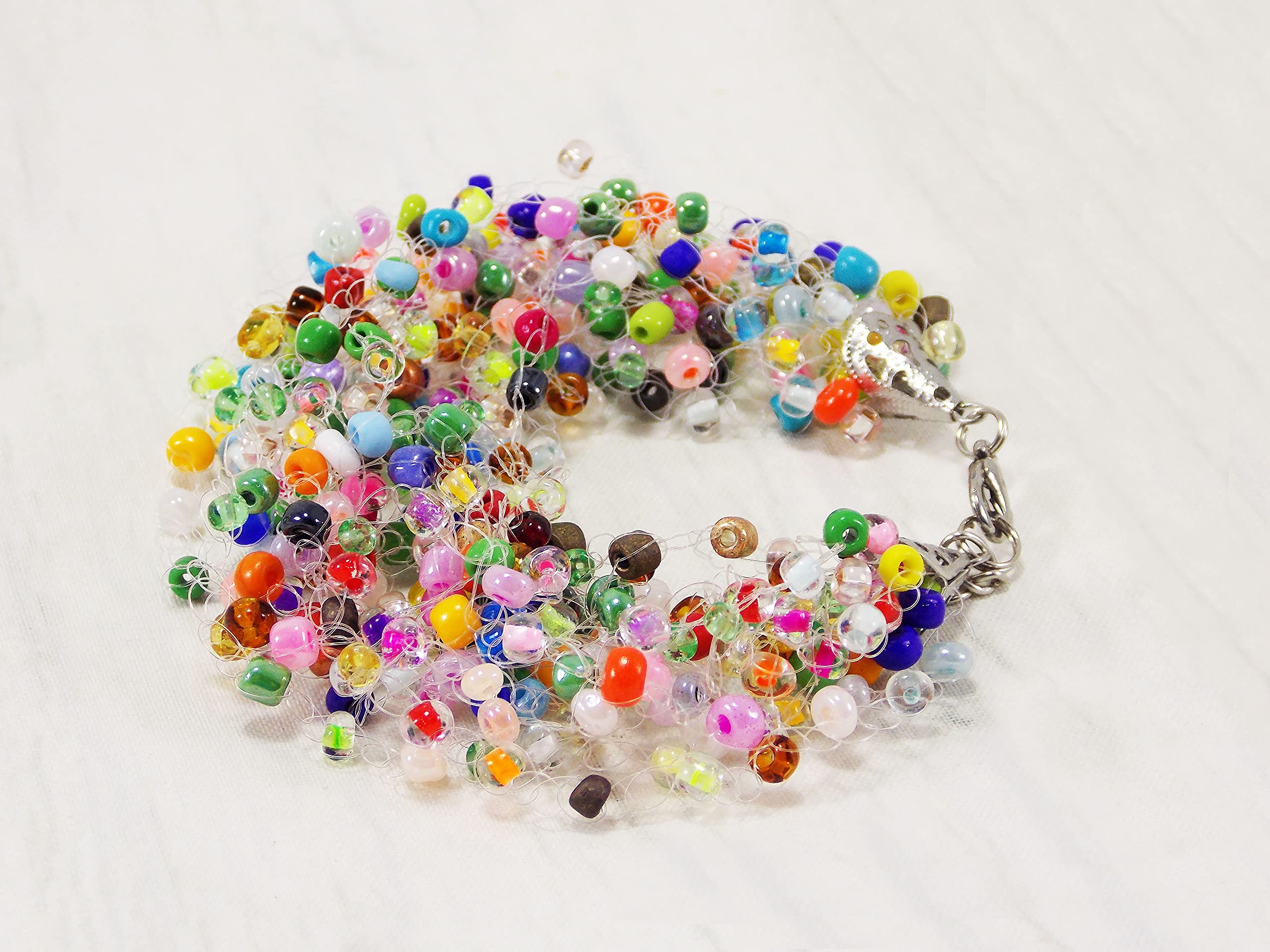 Handmade Rainbow Multi Strand mix big beads bracelet Bohemian Fashion Summer 2021 Trend Gift Under 25 Sunday Fun day wear