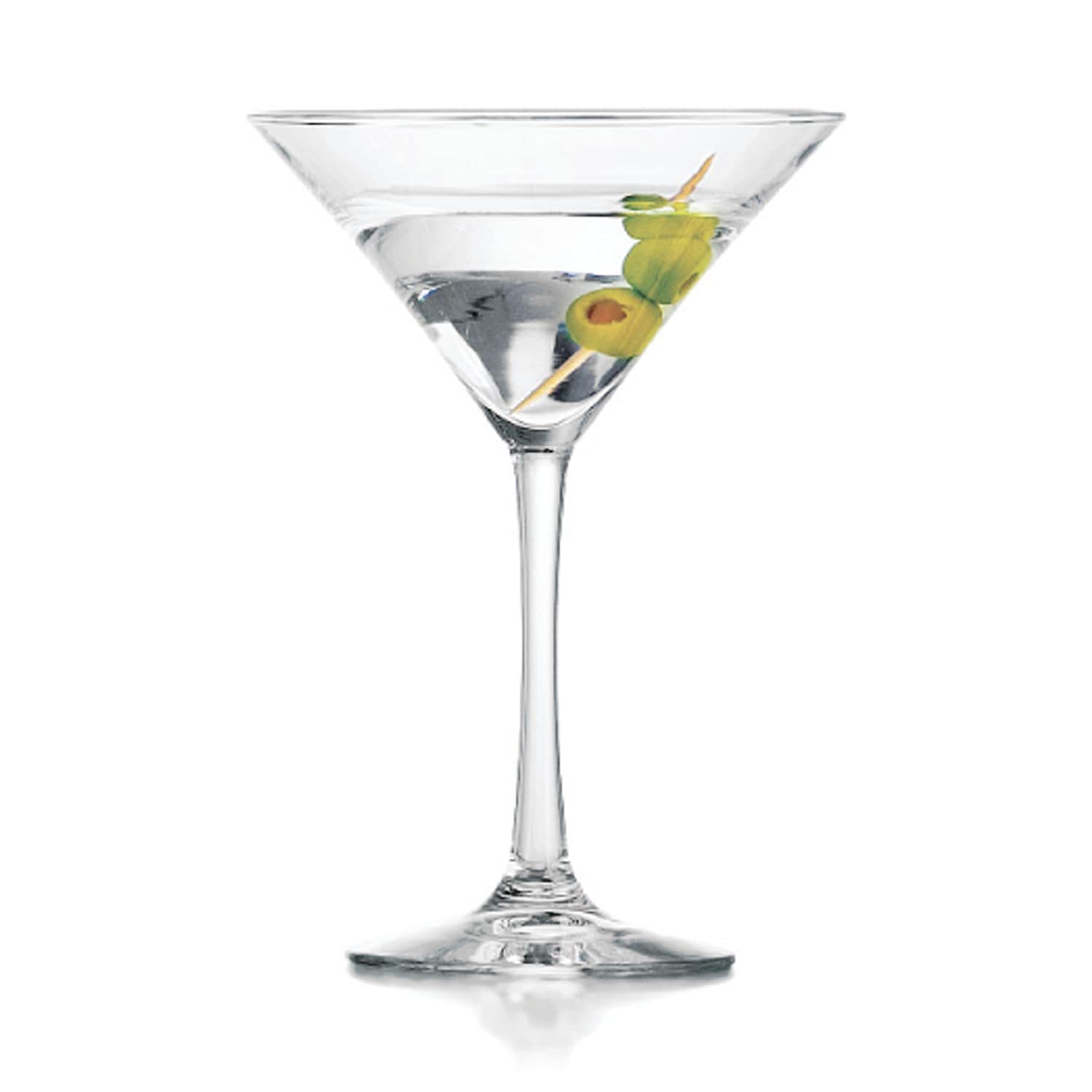 Libbey Entertaining Essentials Martini Glasses Set of 6, Dishwasher Safe Martini Set, Tall Stem Martini Glasses for Parties and More