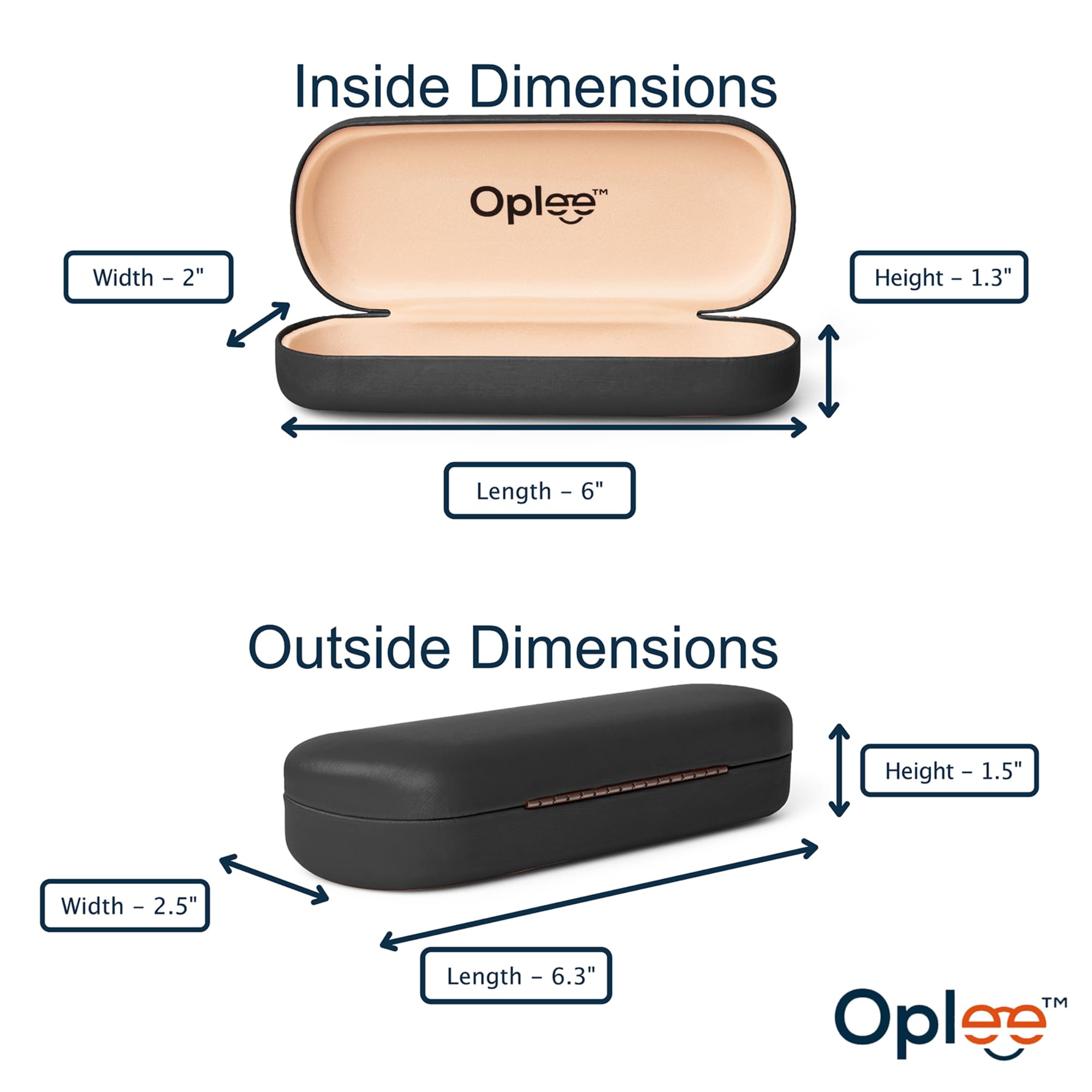 Oplee™ Hard Shell Eyeglass Case with Grey Microfiber Cloth (Blue)