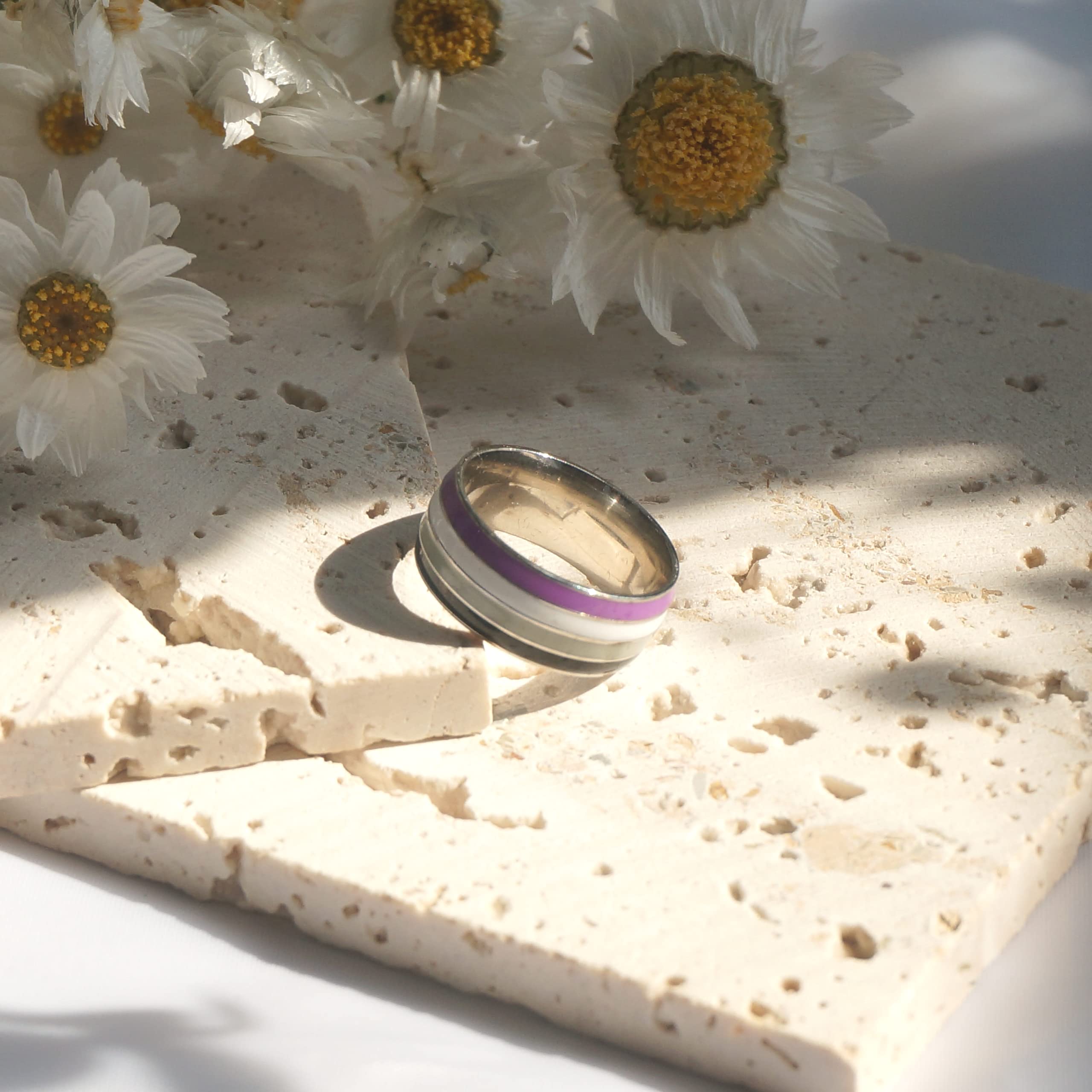 LGBT UNICORNS Asexual Ring, Ace Pride jewelry Stainless Steel Ring for man & woman, Size 6-13