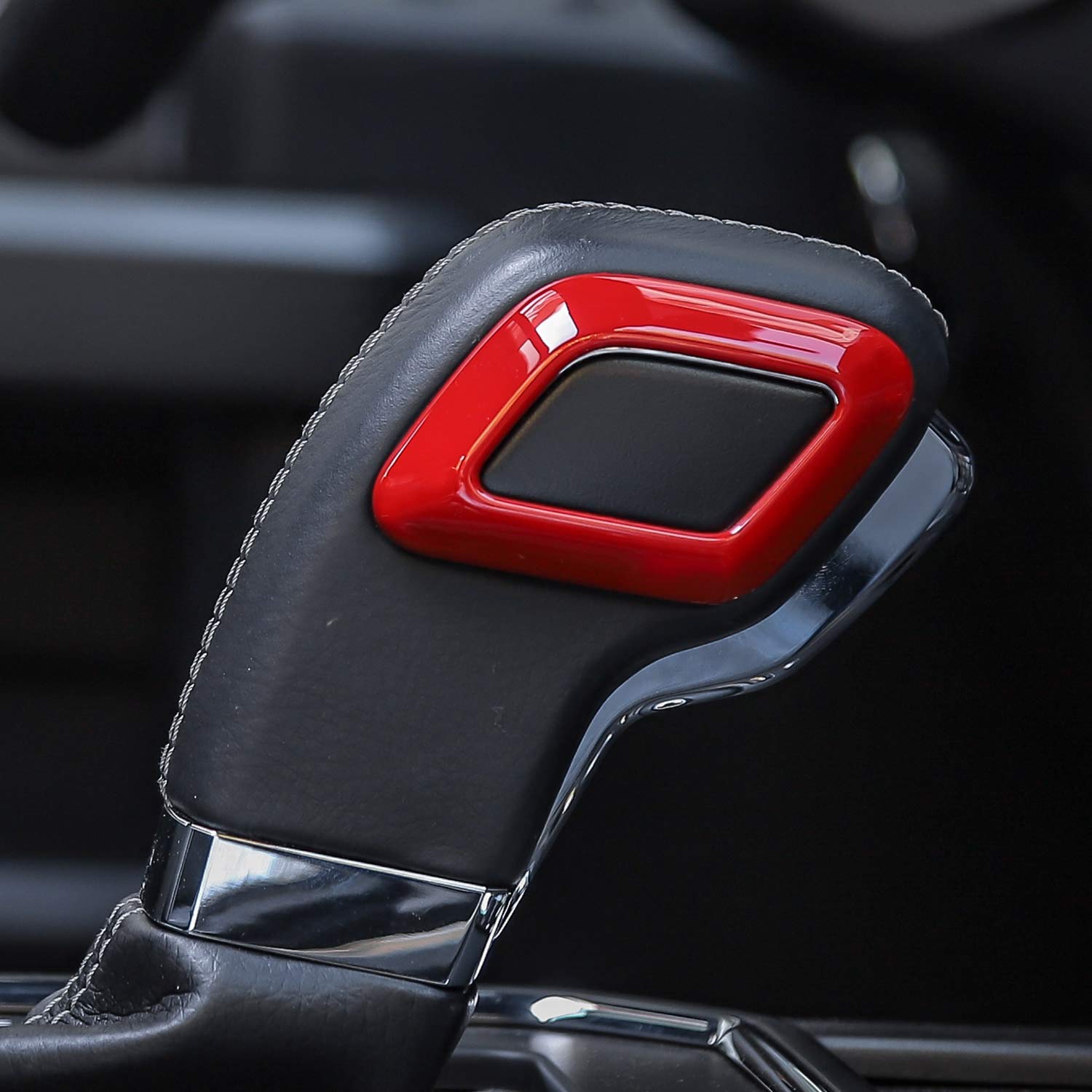 JeCar for Ford F150 Gear Shifter Head Trim Cover Frame Deacorative Trim Cover Frame for Ford F150 2015 2016 2017 (Red)