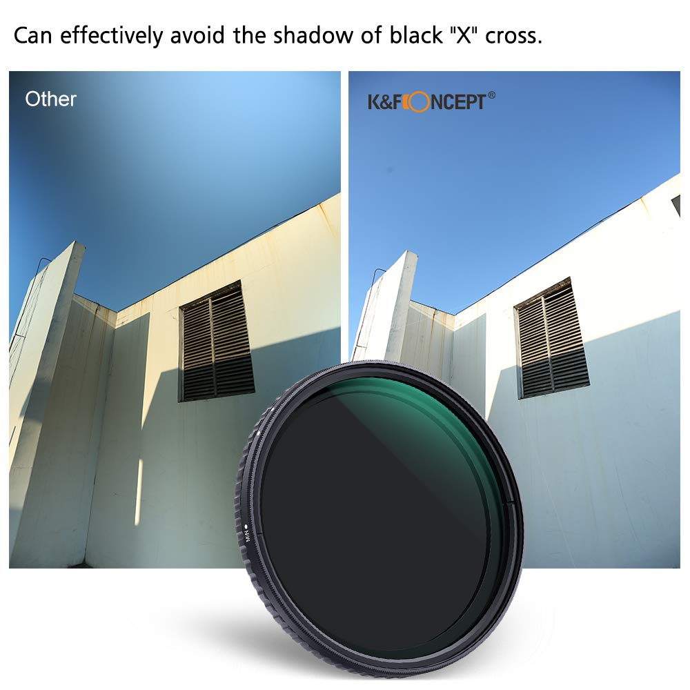 K&F Concept 72mm ND Filter Ultra-Thin Adjustable Variable Neutral Density ND Filter Fader ND2-ND32 for Camera Lens Compatible with Canon