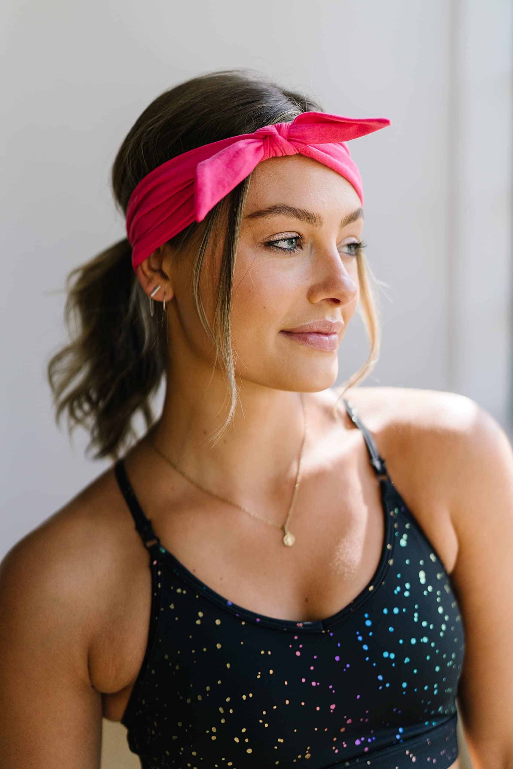 Maven Thread Women's No-Slip Sweat-Wicking Bow Headbands for Exercise and Yoga, 2-Pack, Dream
