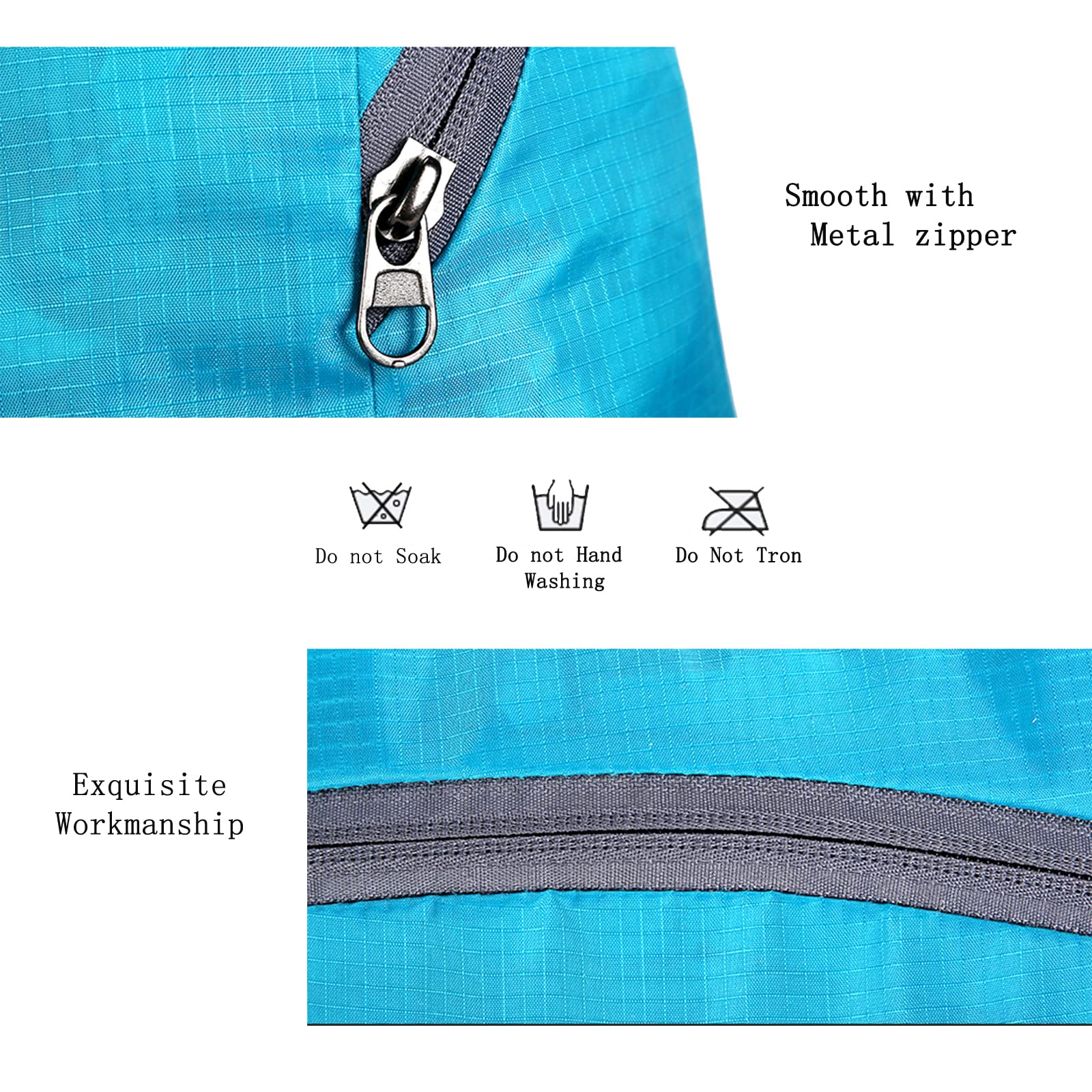 KEEPTOP Polyester Drawstring Backpack Resistant String Bags Swim Bags with Mesh Pockets for Yoga Sport Gym Traveling Waterproof (Blue)