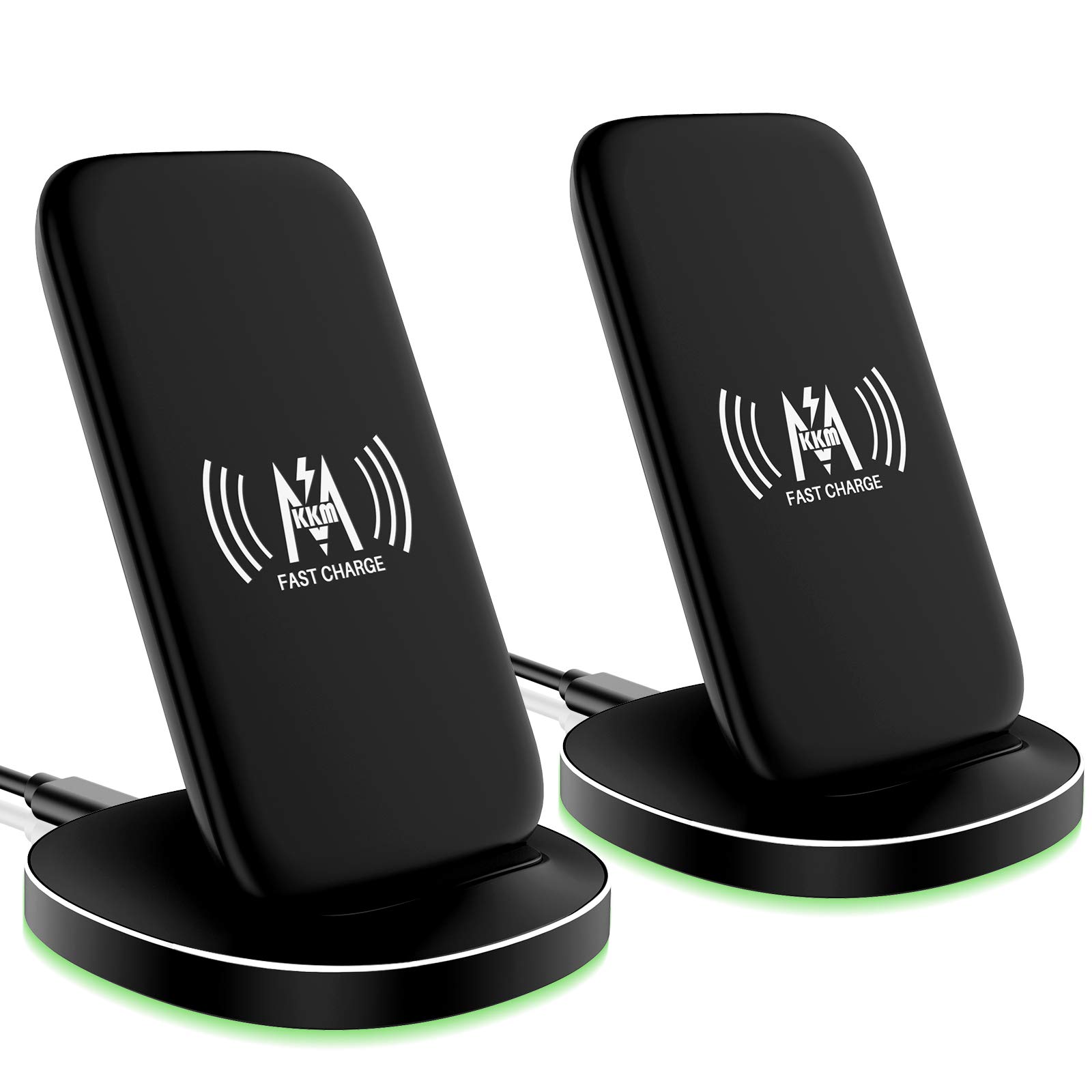 KKM Wireless Charger 2 Pack, 15W Fast Wireless Charging Stand Compatible with iPhone 14 Pro/14 Pro Max/14/14 Plus/iPhone 13/13 Pro Max/13 Mini/12/11/XS Max/8, Samsung Galaxy S20 FE/S21 Ultra/Note 20