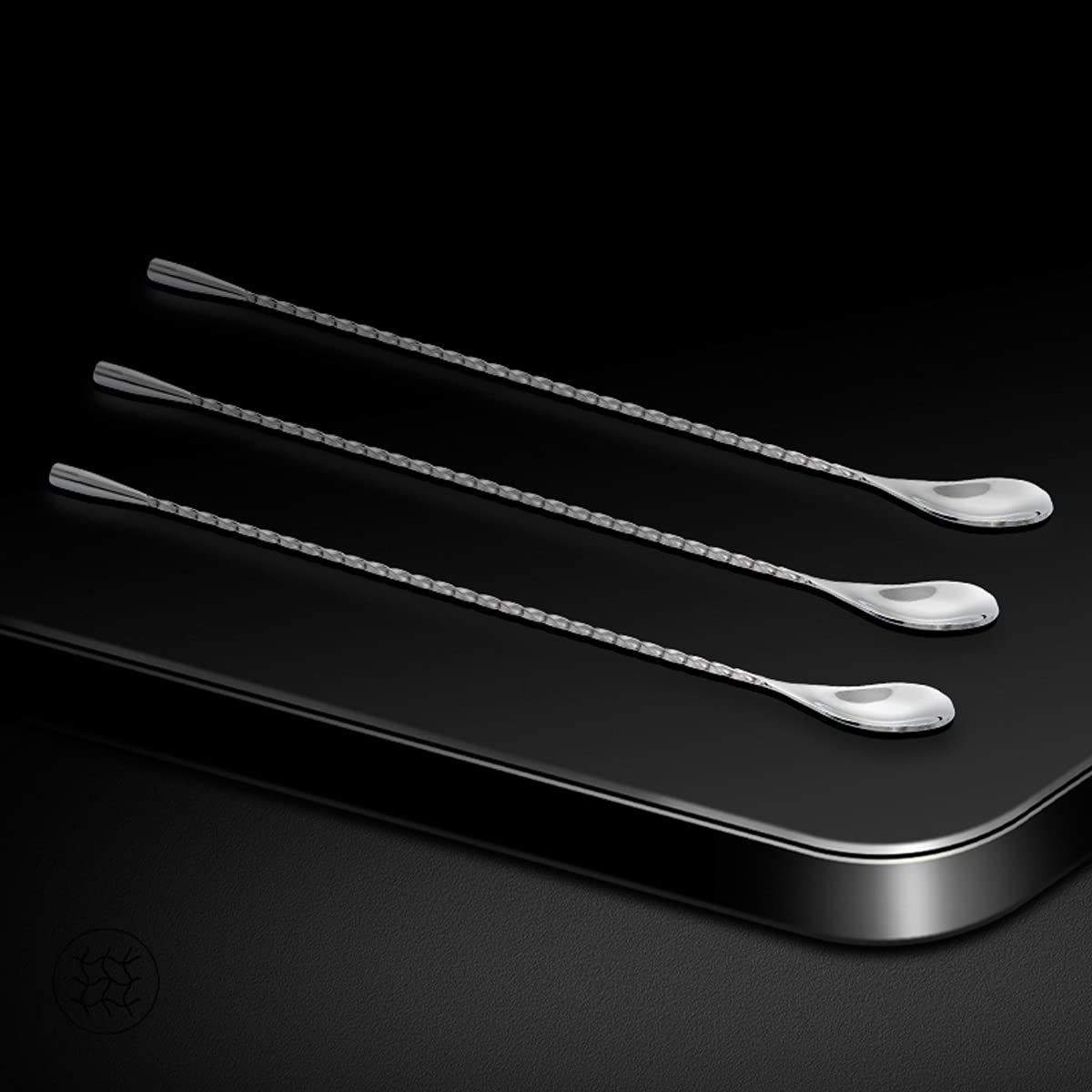 Mixing Spoon(2021 New)Bar Spoons 12 Inch Cocktail Spoon Stainless Steel Spiral Long Handle Tall Spoon Drink Mixing Spoon Silver 2pcs
