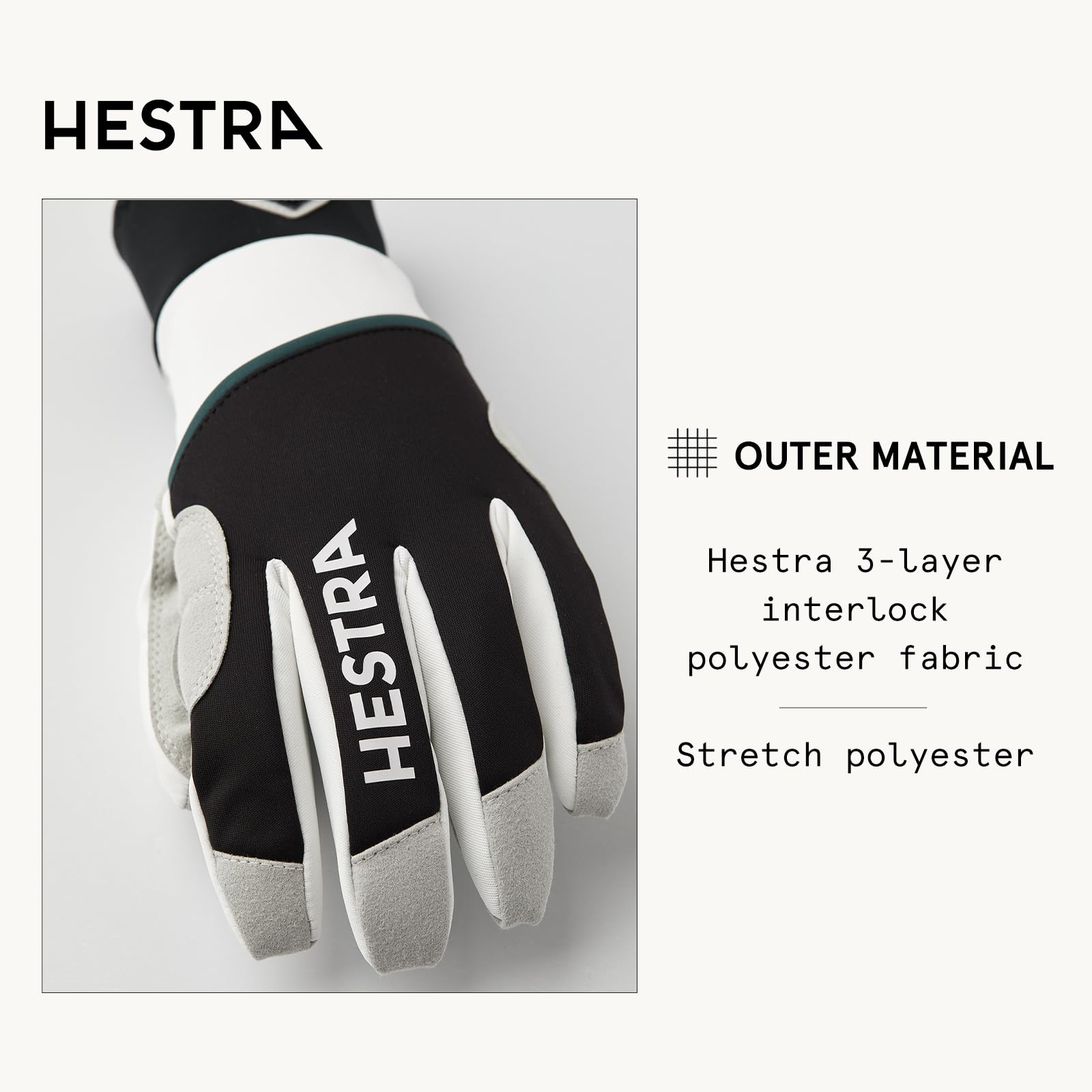 Hestra Comfort Tracker - 5 Finger Glove - Black/Ivory - 10