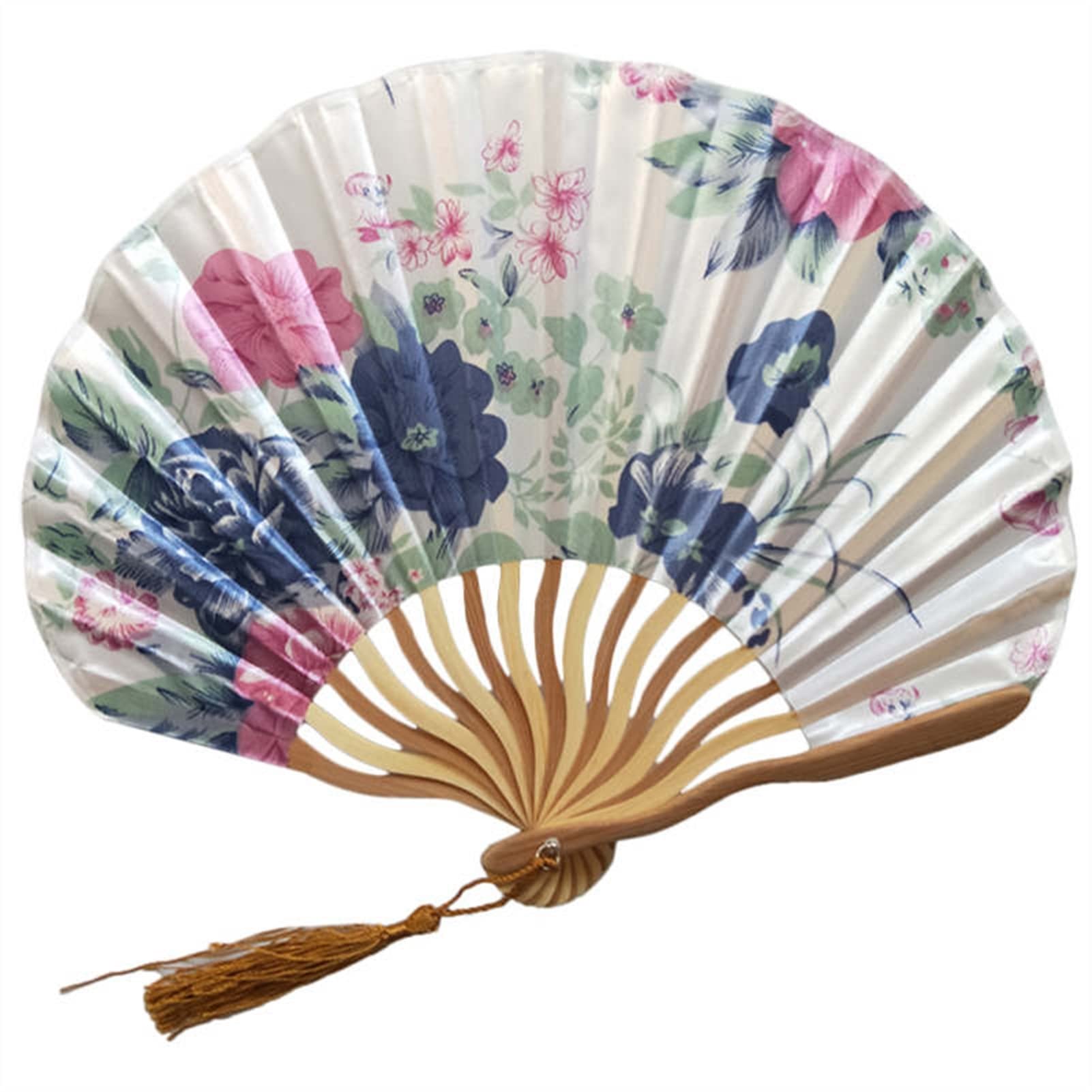 ONILA Folding Hand Fan Pattern Chinese Style Hand Held Fans Silk Bamboo Folding Fans Handheld Wedding Hand Fan Cool Bamboo Flower Personalized 19feb19 Handheld Fans (Color : E)