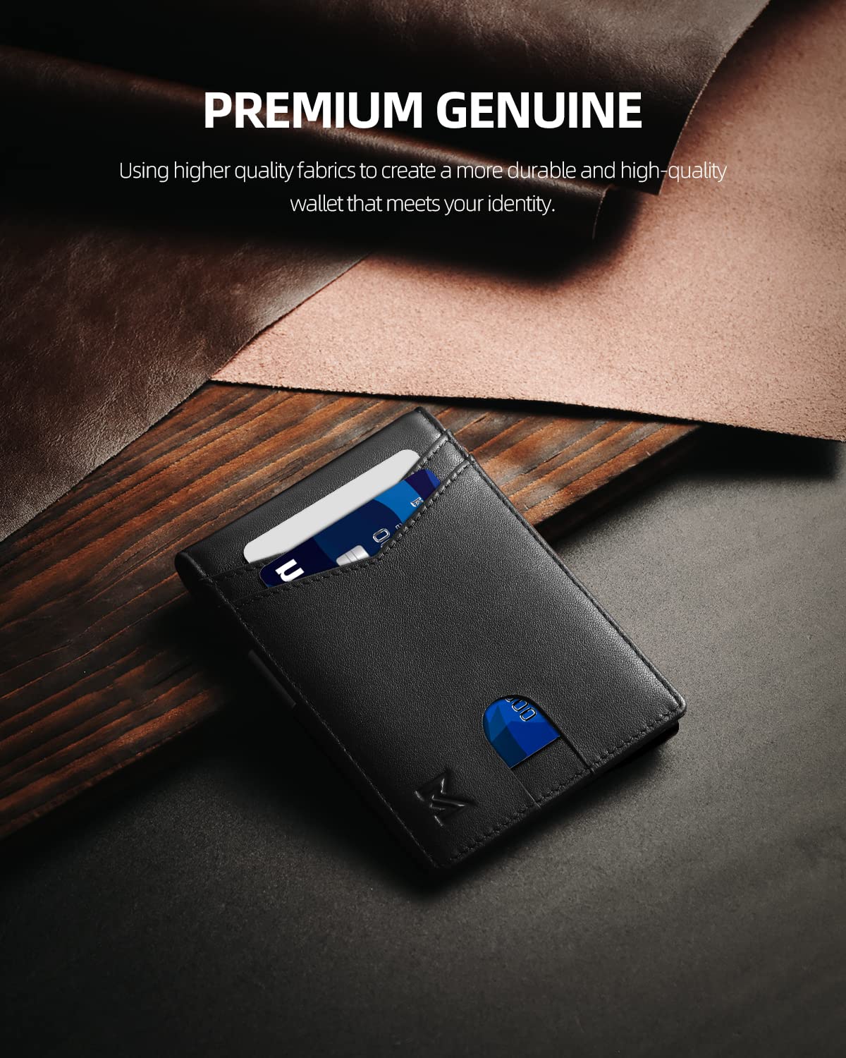 MIROMIHO Genuine Leather-Wallet for Men-Slim Small-Money Clip Wallet-Gift Box