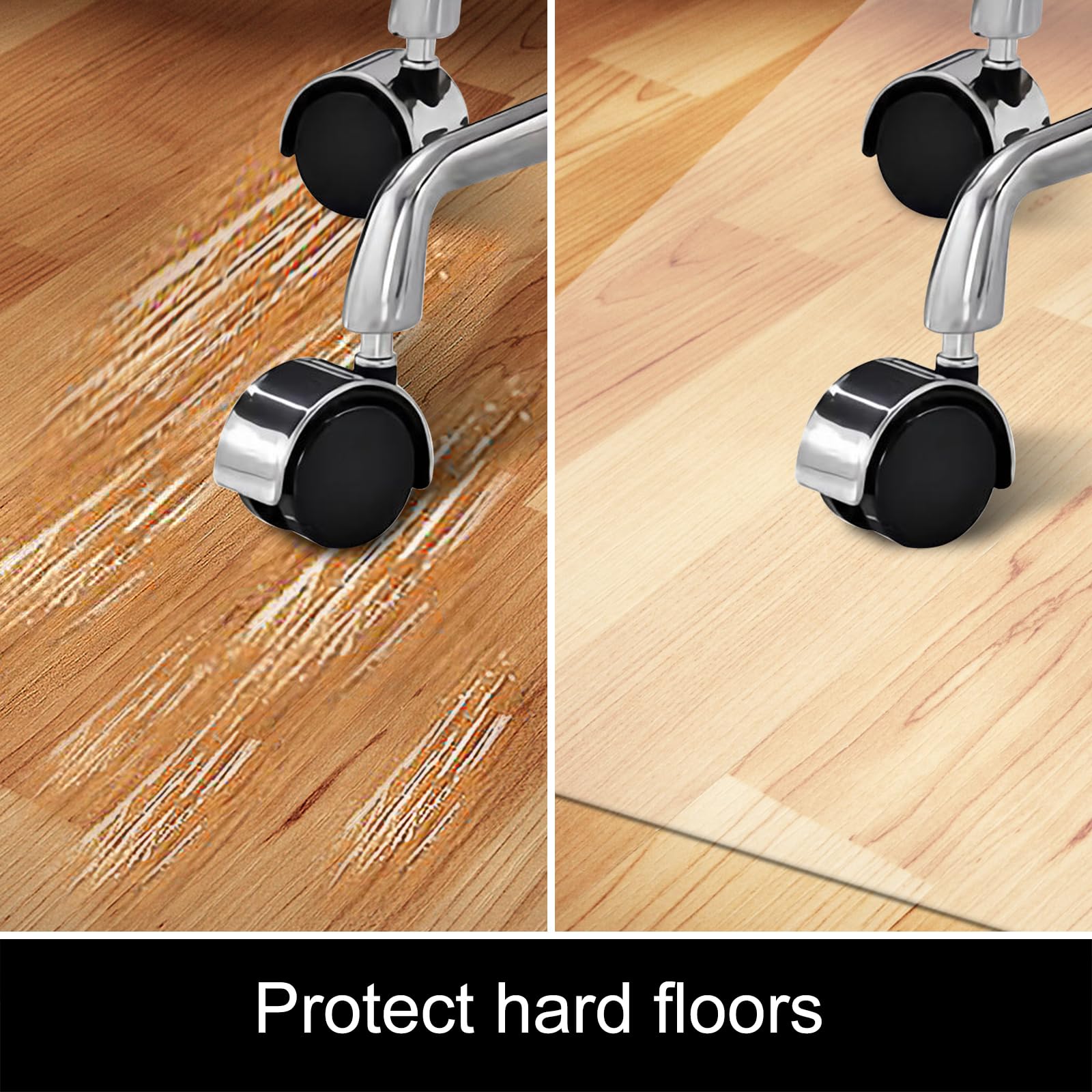 Kuyal Chair Mat for Hardwood Floor,36 x 48 inches Rectangle Desk Durable Wood/Tile Protection Mat for Rolling Chairs, Non-Studded Bottom, 2.1mm Thickness