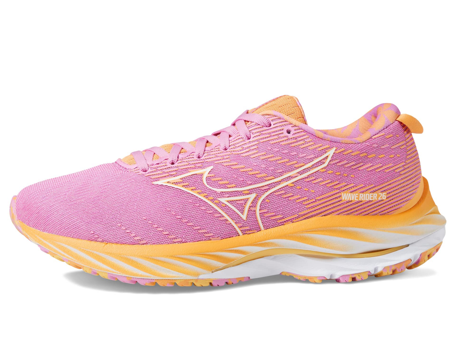 Mizuno x ROXY Women's Wave Rider 26 | Neutral Running Shoe | ROXY - Cyclamen/White | US 8.5