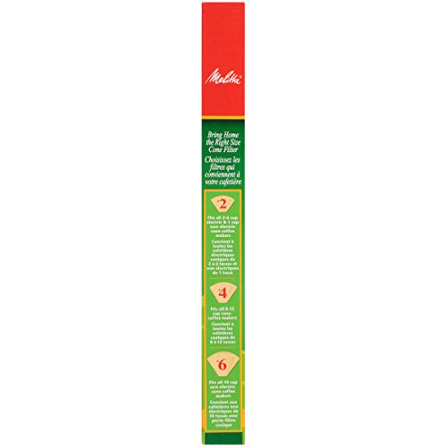 Melitta 6 Cone Coffee Filters, Unbleached Natural Brown, 40 Count (Pack of 6) 240 Total Filters Count - Packaging May Vary