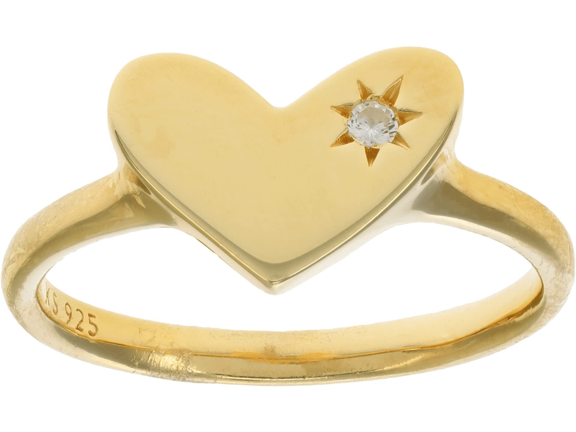 Kendra Scott Ari Heart Band Ring 18k Gold Vermeil White Sapphire 7