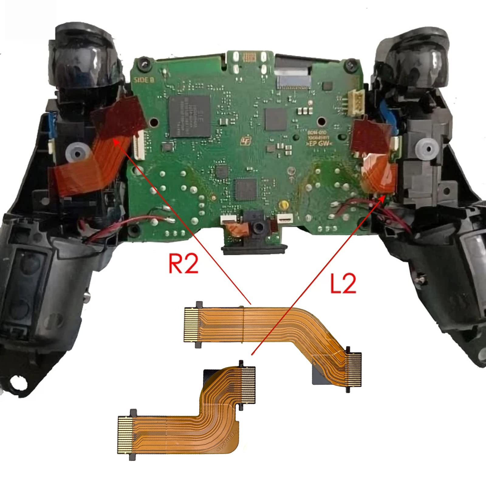 Onyehn 1 Pair L1 L2 R1 R2 Left and Right Flex Cable,Replacement Cable for PS5 Controller(BDM010) Adaptive Trigger Repair Part