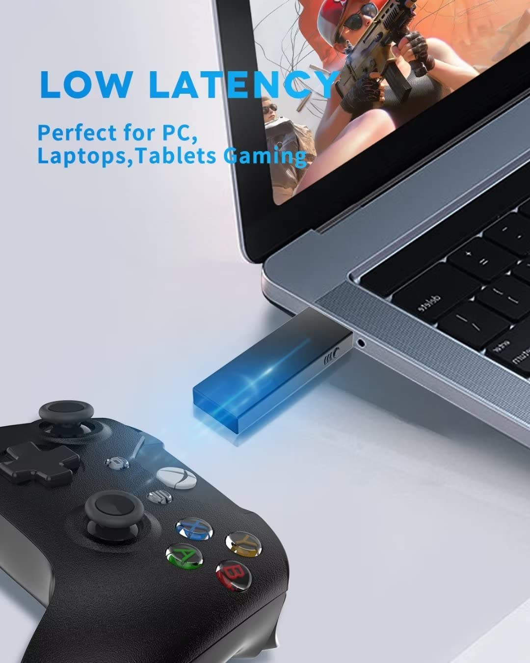 OLCLSS Wireless Adapter for Xbox One Controller, USB Adapter Suitable for PC, Laptops, Tablets, Windows 7 8 10, fit for Xbox One, One S, One X, Elite 1, Elite 2 Controller